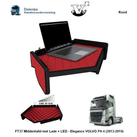 VOLVO FH 4 (2013-2019) Midden tafel met Lade + LED - Elegance-FT37
