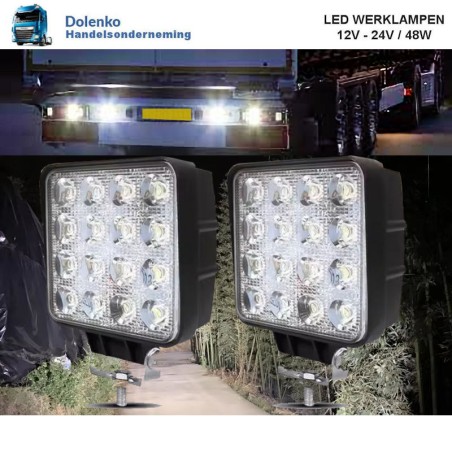 AANBIEDING LED WERKLAMPEN 12v-24v - 48w