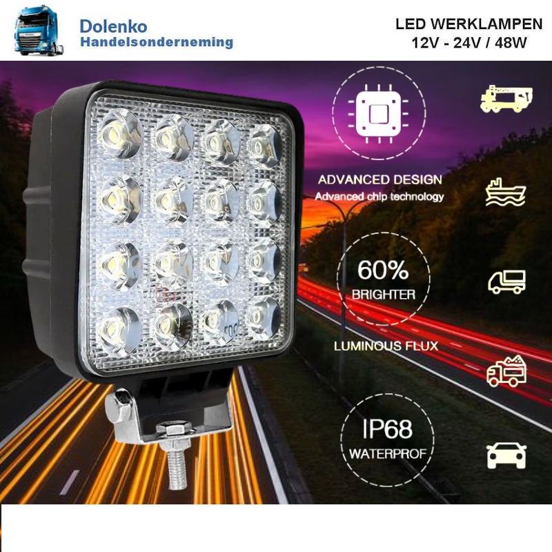 LED WORKING LIGHT 12v-24v - 48w