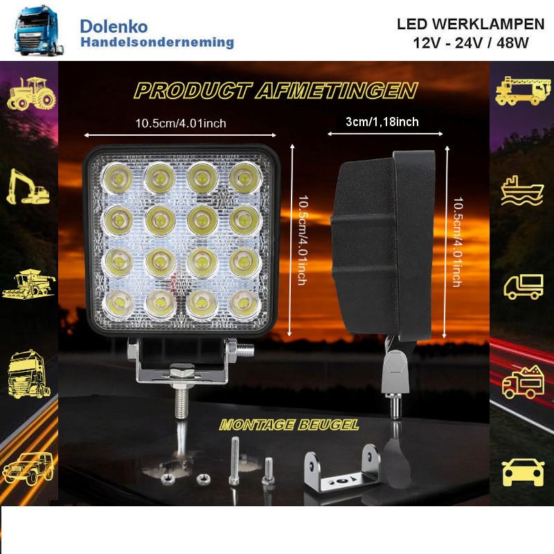 LED WORKING LIGHT 12v-24v - 48w